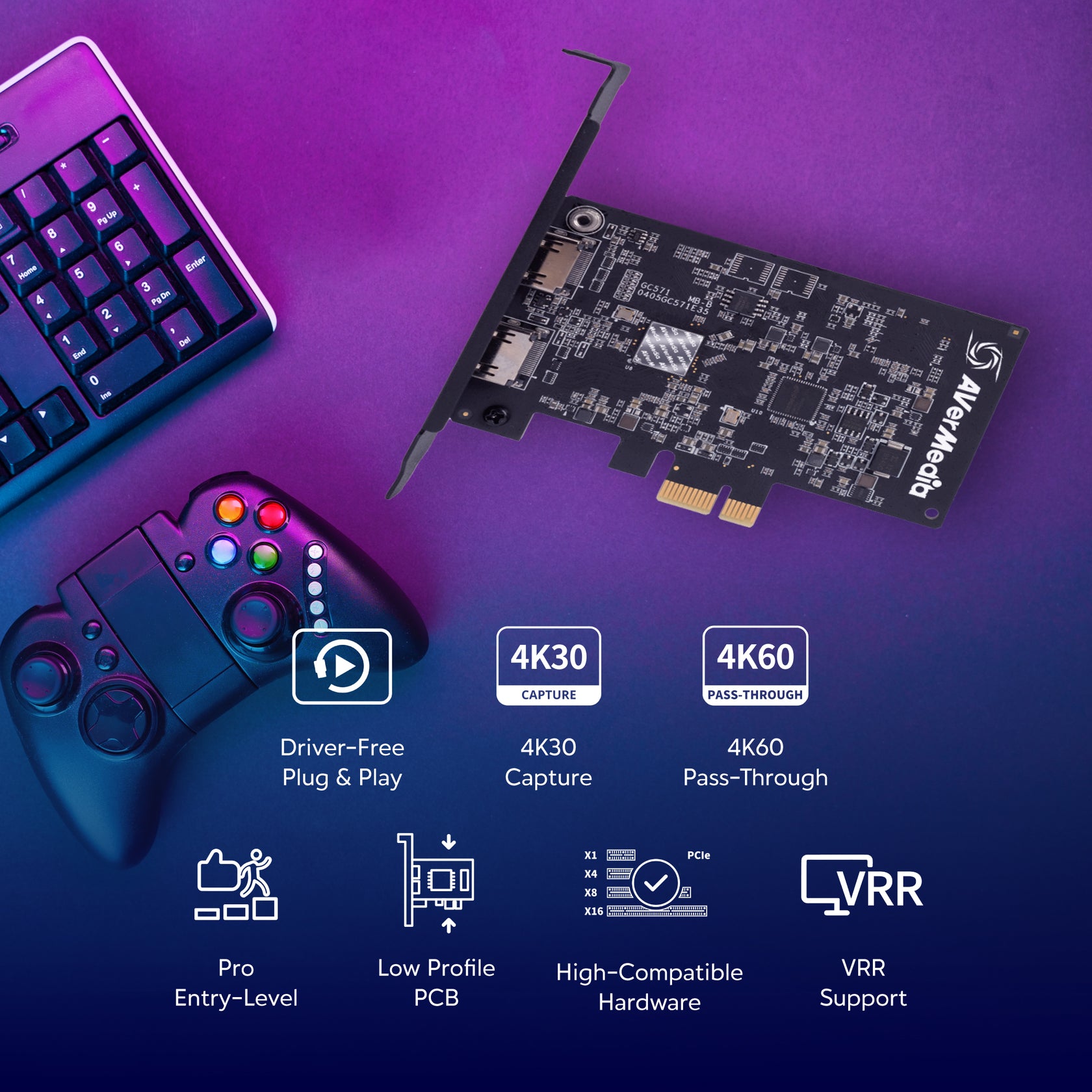 GC571 1080p120 High Frame Rate PCIe Capture Card for Gaming | AVerMedia ...